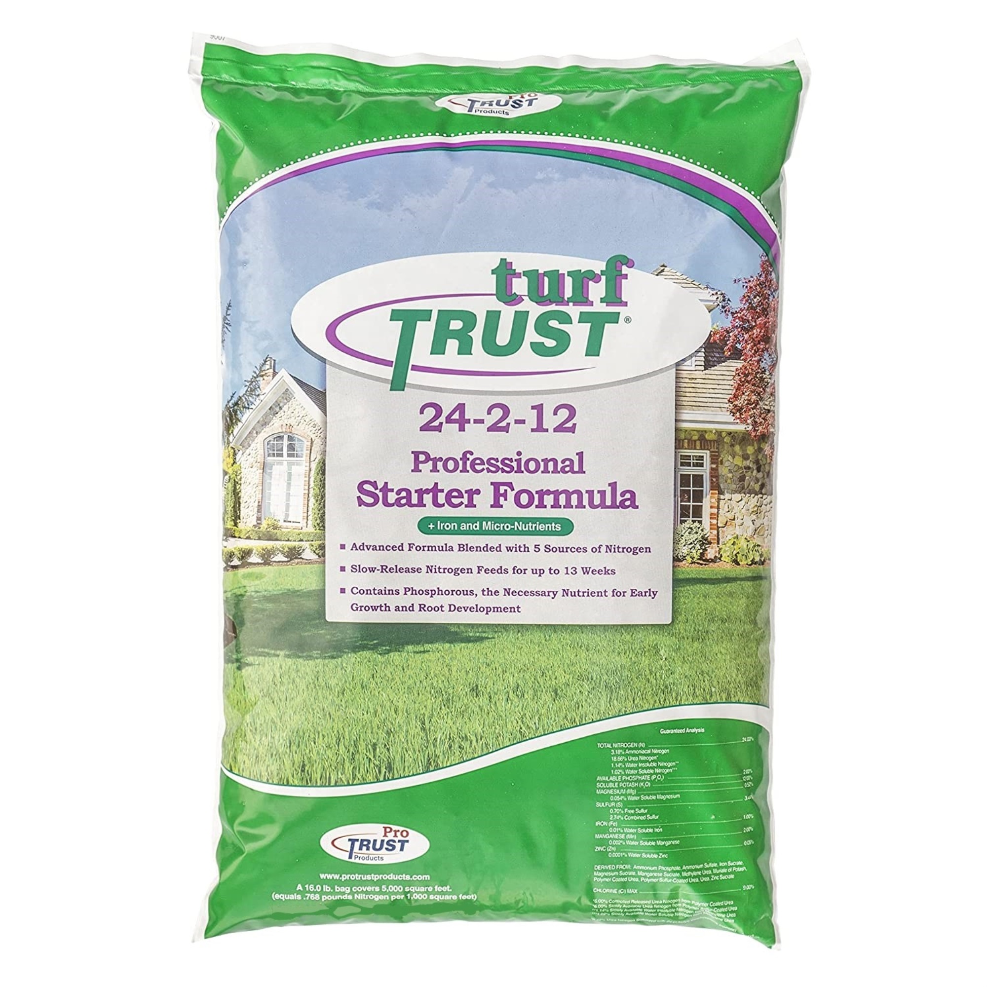 Pro Trust Turf Trust Professional Lawn Starter Fertilizer 24-2-12 (32 ...